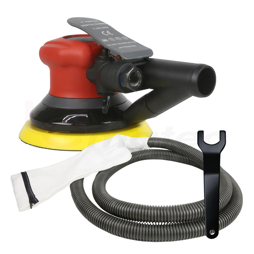 5" 6" Air Random Orbital Palm Sander Self-Vacuum with Hose and Dust bag