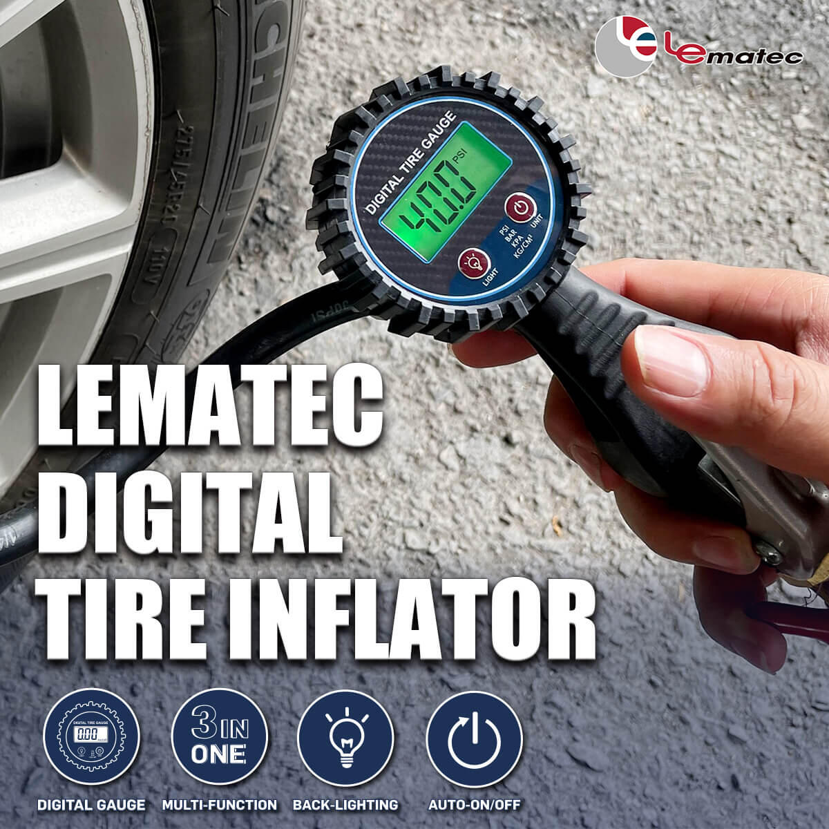 New arrival products, heavy duty digital tire inflator with gauge